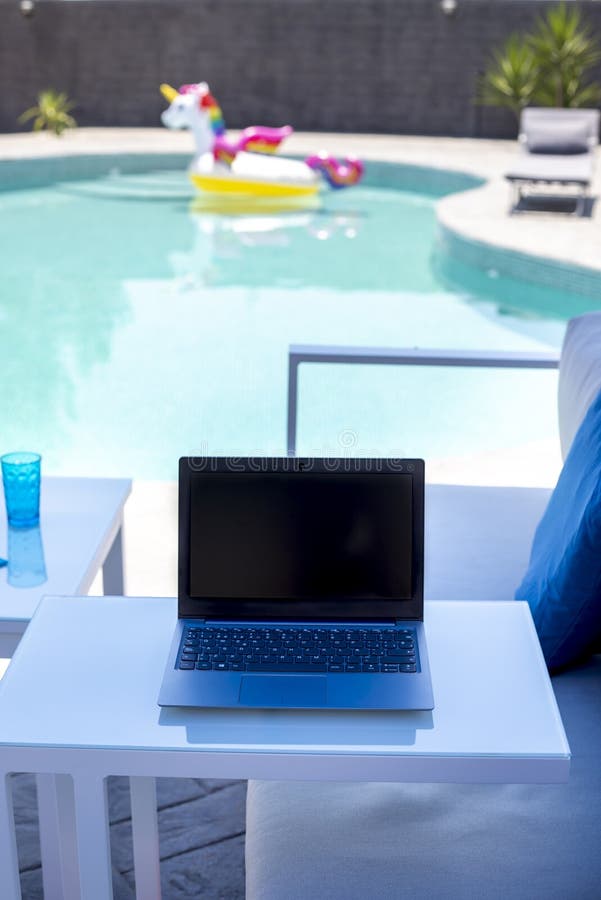 Working by the Pool, Home Office, Pool Office for the Summer Stock ...