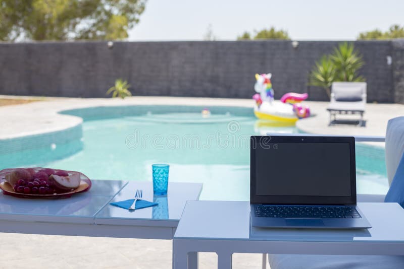 Working by the Pool, Home Office, Pool Office for the Summer Stock ...