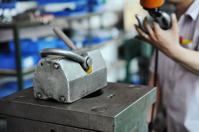 Working with press form stock image. Image of milling - 85947841