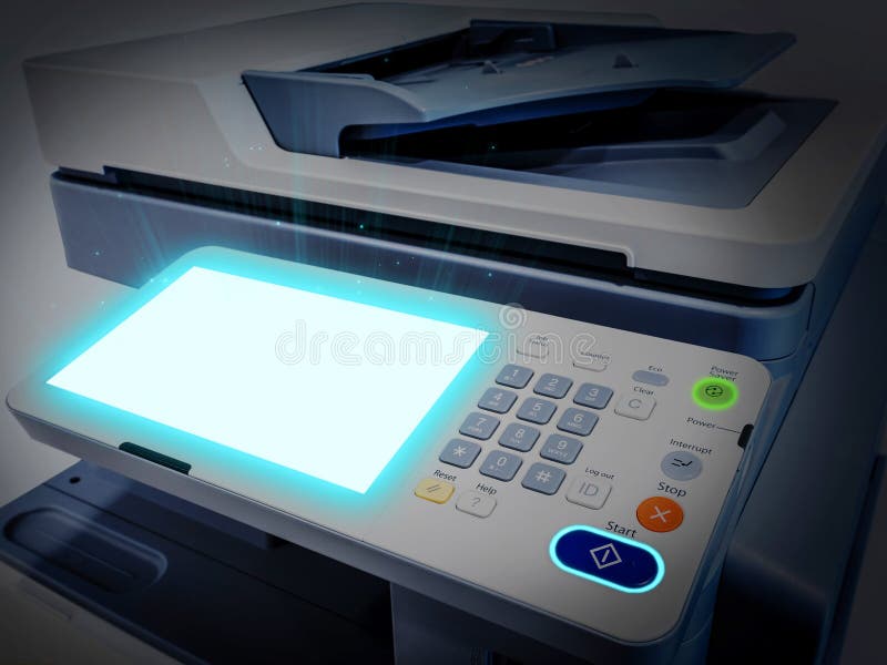 Working Printer Scanner Copier Device Stock Image - Image of paperwork ...
