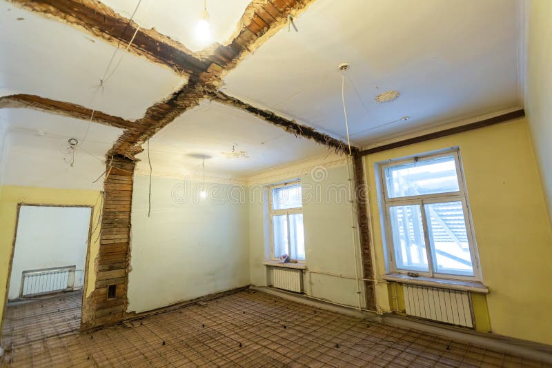 Working Process of Building Rooms with Broken Walls Made and Floor ...