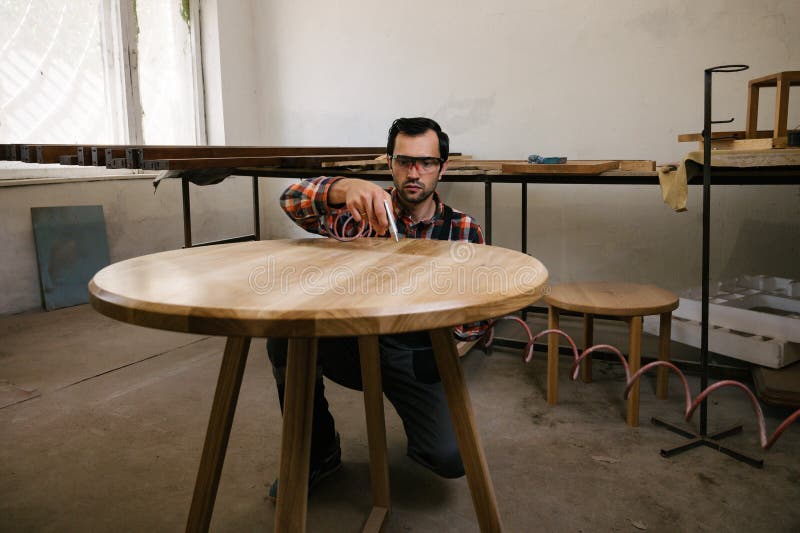 Working Process in the Carpentry Workshop Stock Photo - Image of ...