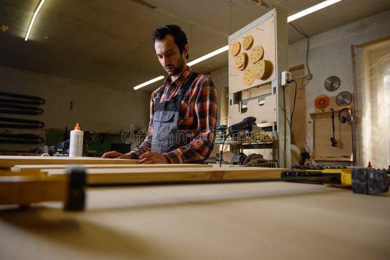 Working Process in the Carpentry Workshop Stock Photo - Image of ...