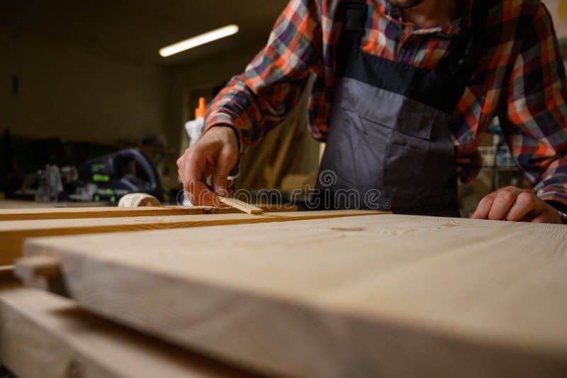 Working Process in the Carpentry Workshop Stock Image - Image of ...