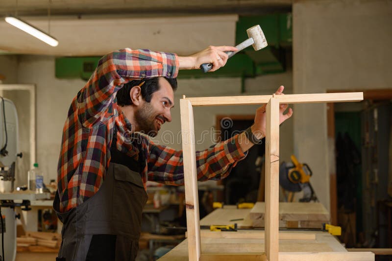 Working Process in the Carpentry Workshop Stock Photo - Image of ...