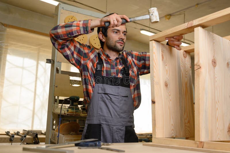 Working Process in the Carpentry Workshop Stock Photo - Image of ...