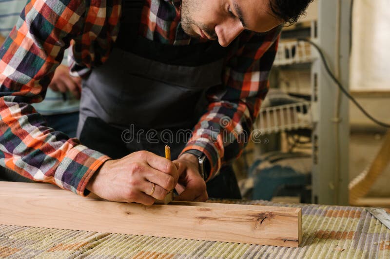 Working Process in the Carpentry Workshop Stock Photo - Image of people ...