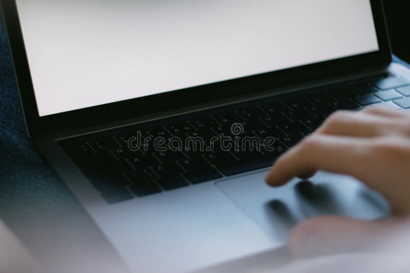 Working Process, Close-up of Male Hands Typing Text Message on Laptop ...