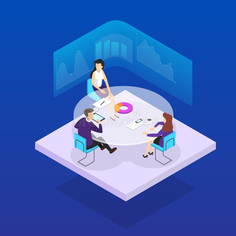 Working Process Concept. Business People Work in Team Stock Vector ...