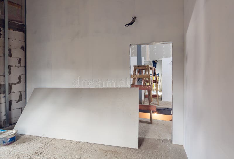 Working Process of Installing Metal Frames for Plasterboard -drywall ...