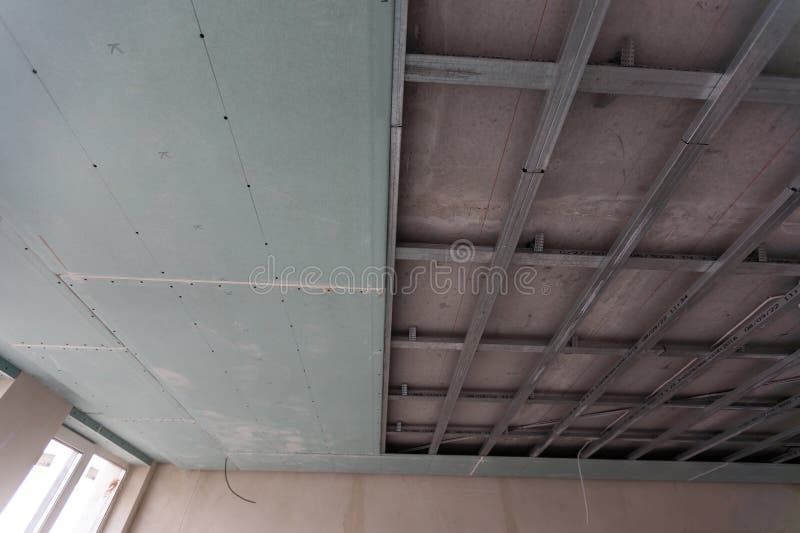 Working Process of Installing Metal Frames for Plasterboard -drywall ...