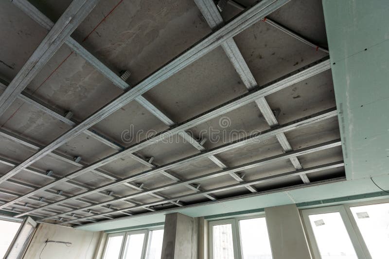 Working Process of Installing Metal Frames for Plasterboard -drywall ...