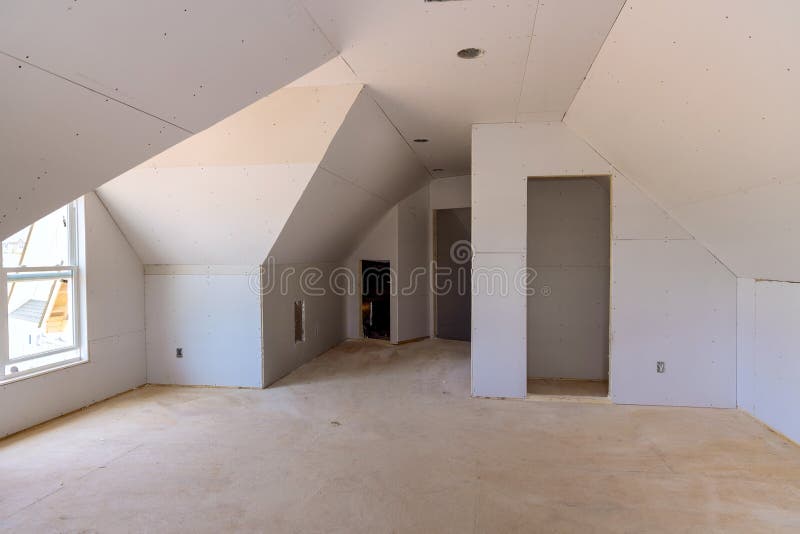 Working Process of Installing Plasterboard Drywall for Making Gypsum ...