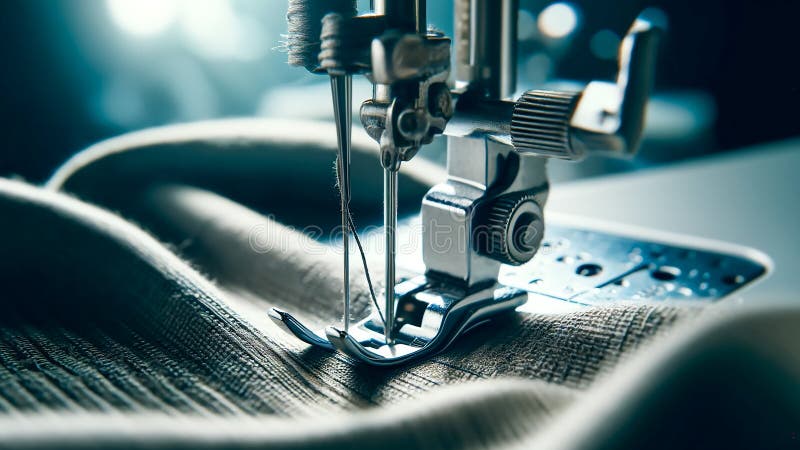 Working Process of a Leather Craftsman Using a Special Sewing Machine ...