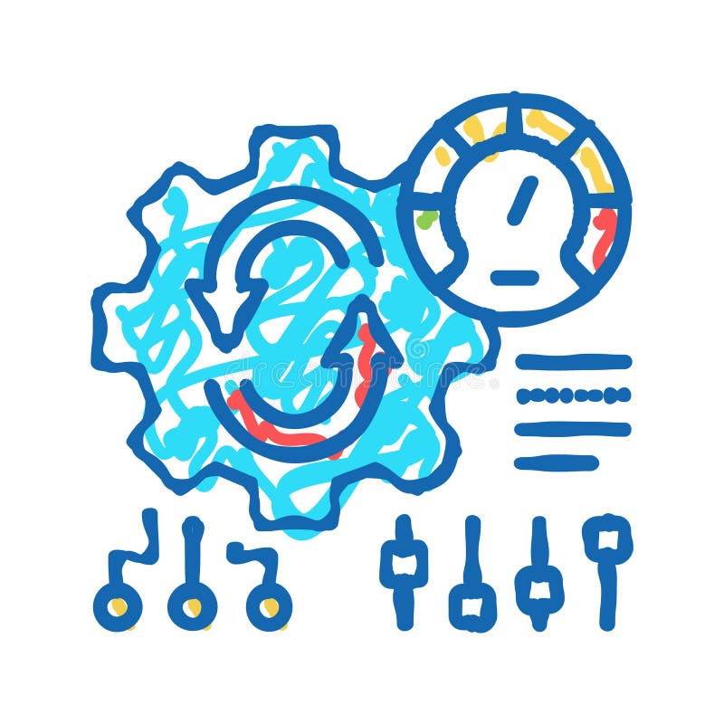 Working Process Optimize Icon Doodle Illustration Stock Illustration ...