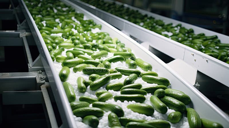Working Process of the Production Cucumbers Stock Illustration ...