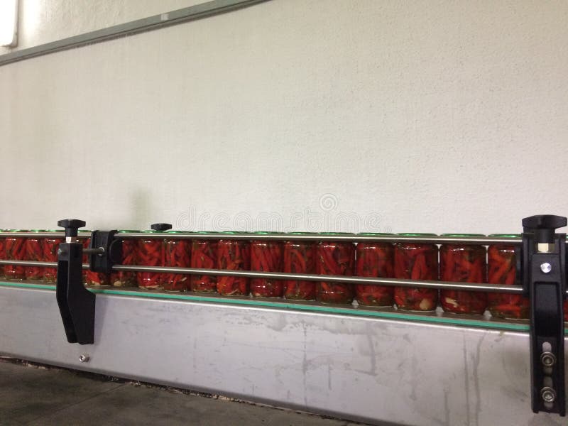 Working Process of the Production of Preserved Red Hot Chili Peppers on ...