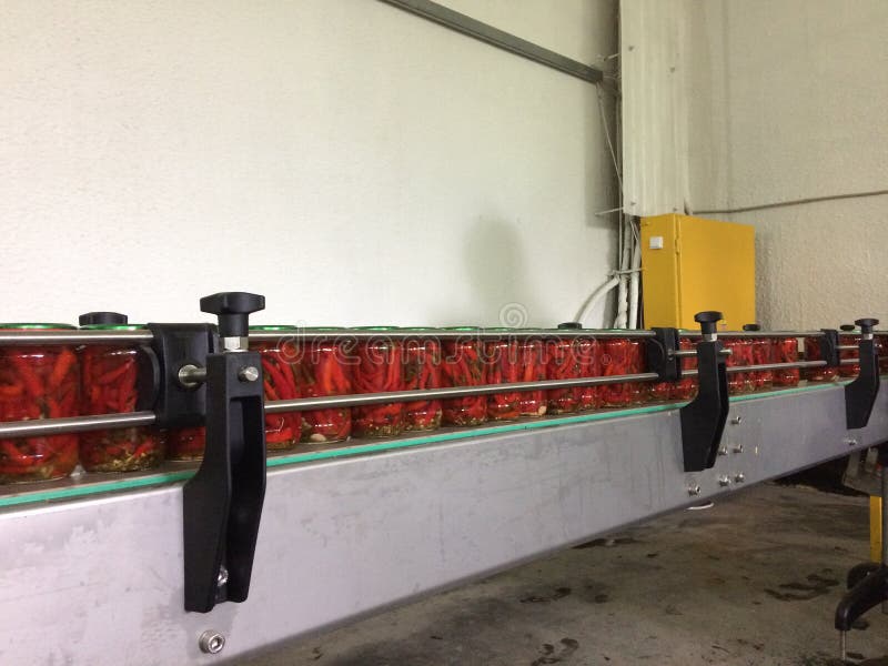 Working Process of the Production of Preserved Red Hot Chili Peppers on ...