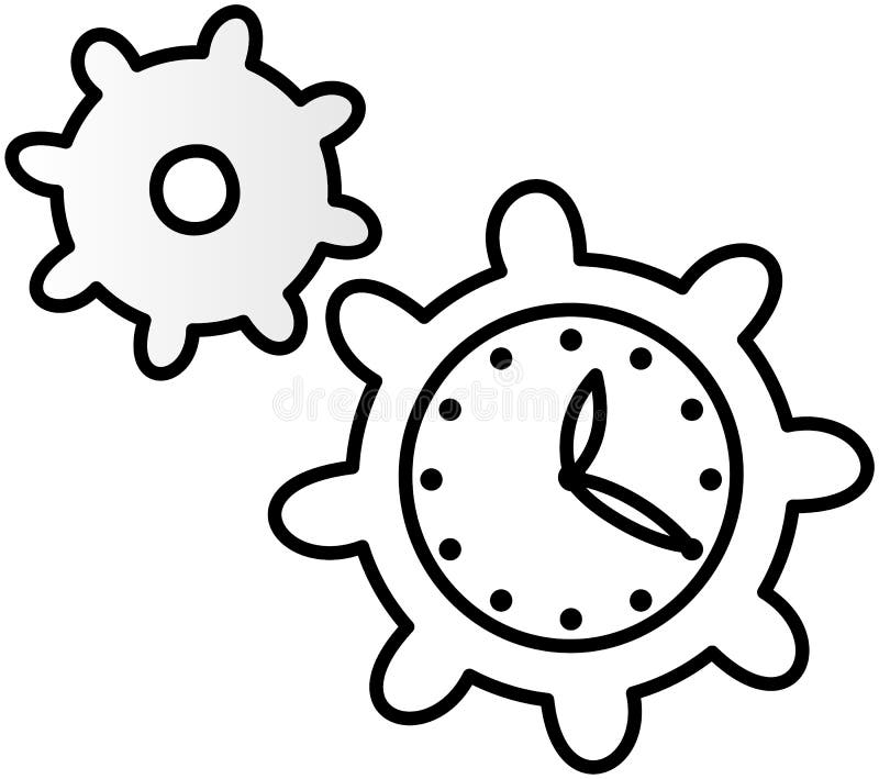 Gear with Clock As Symbol of Time Management, Software or Maintenance ...