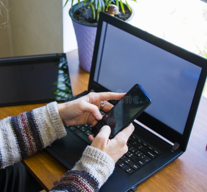 Working Process, Workspace and Workspace, Hand, Coffee and Notebook or ...