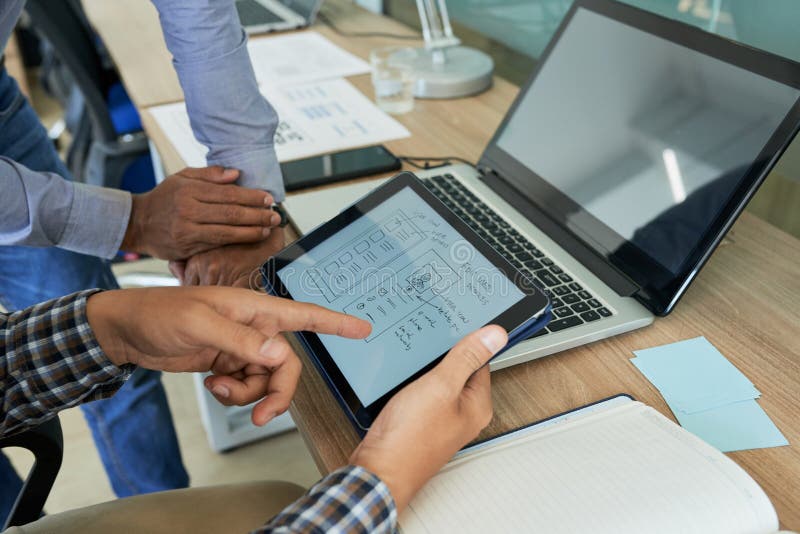 Working on Profile Page Design Stock Image - Image of user, checking ...