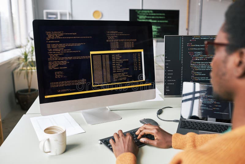 Working on Programming Code Stock Photo - Image of plan, businessman: 262652544