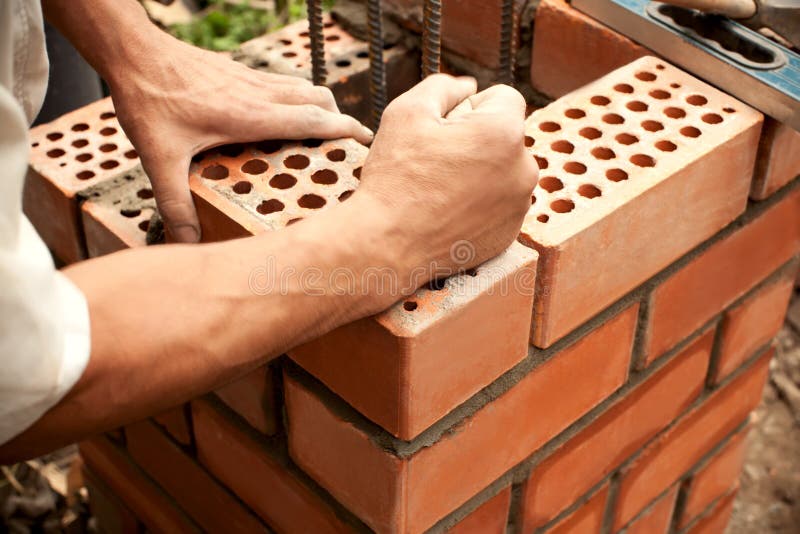 Worker Making Handmade Bricks Stock Image - Image of worker, bricks ...