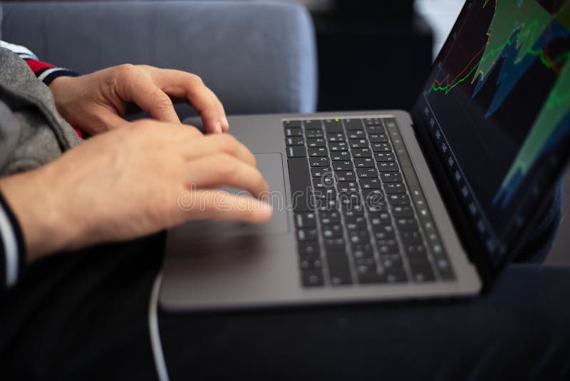 Working Project on Laptop with Coffee and Smartphone in the Hands Stock ...