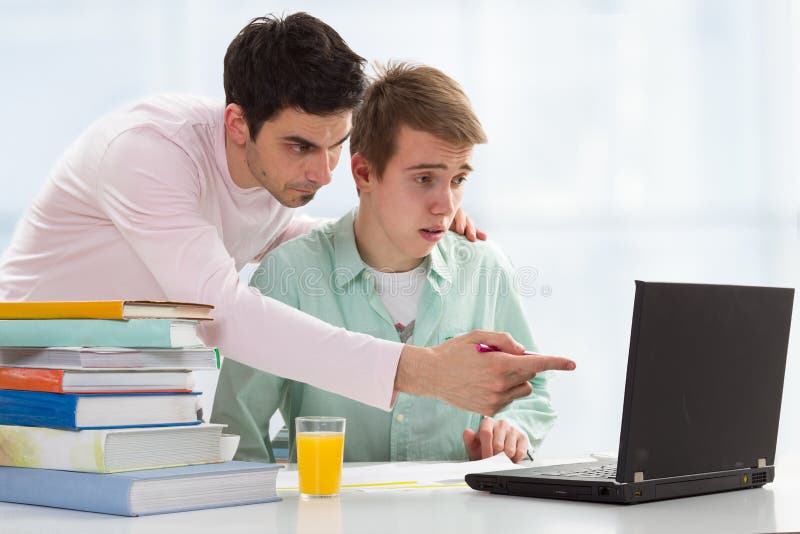 Working on project stock image. Image of caucasian, school - 39418423