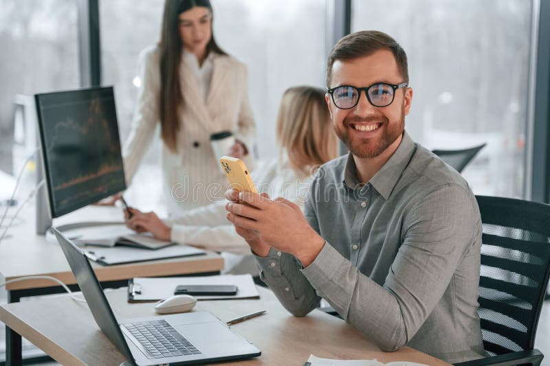 Working on a Project Together. Successful Team are in the Office Stock ...