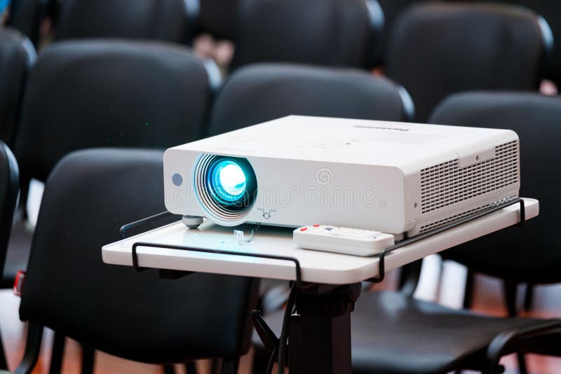 Working Projector at the Conference Stock Image - Image of education ...