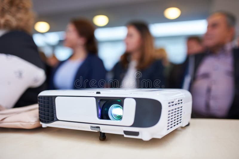 Working Projector at the Conference Hall Stock Photo - Image of ...