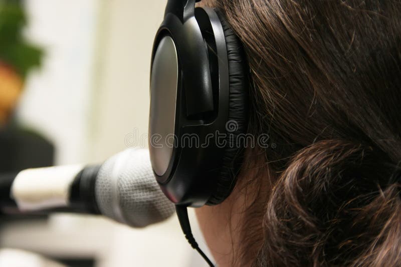 Working in a radio studio stock photo. Image of foreground - 14411584