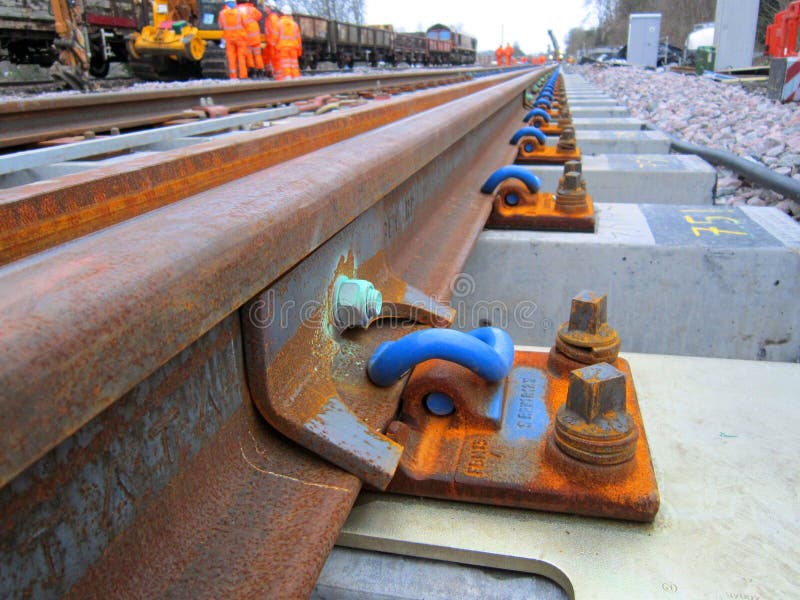 Working on Railway Track Engineering in the UK Stock Photo - Image of ...