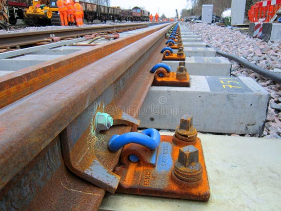Working on Railway Track Engineering in the UK Stock Photo - Image of ...