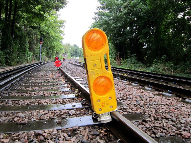 Working on Railway Track Engineering in the UK Stock Image - Image of ...