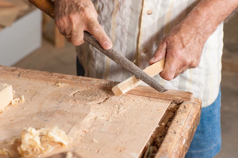 Working with a rasp stock photo. Image of maker, wooden - 27256604