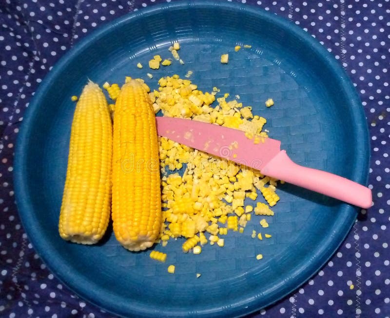 Working on Raw Corn, Making Fried Corn Stock Image - Image of making ...