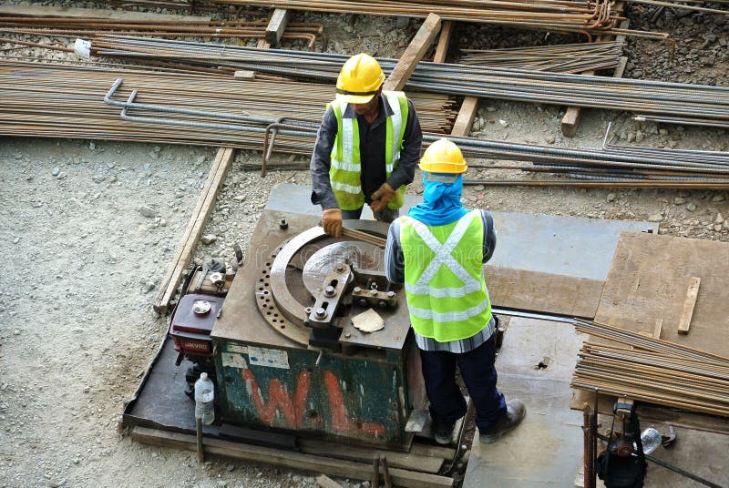 Working at the Reinforcement Bar Bending Yard Editorial Stock Photo ...