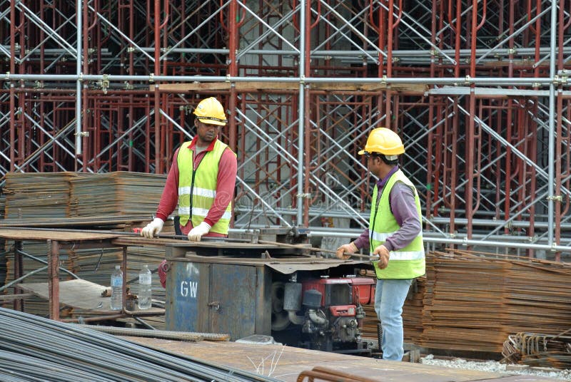 Working at the Reinforcement Bar Bending Yard Editorial Stock Photo ...