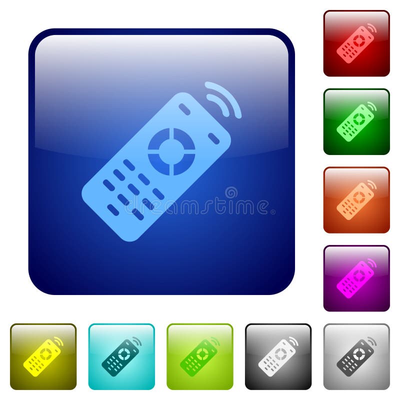 Working Remote Control Color Square Buttons Stock Vector - Illustration ...