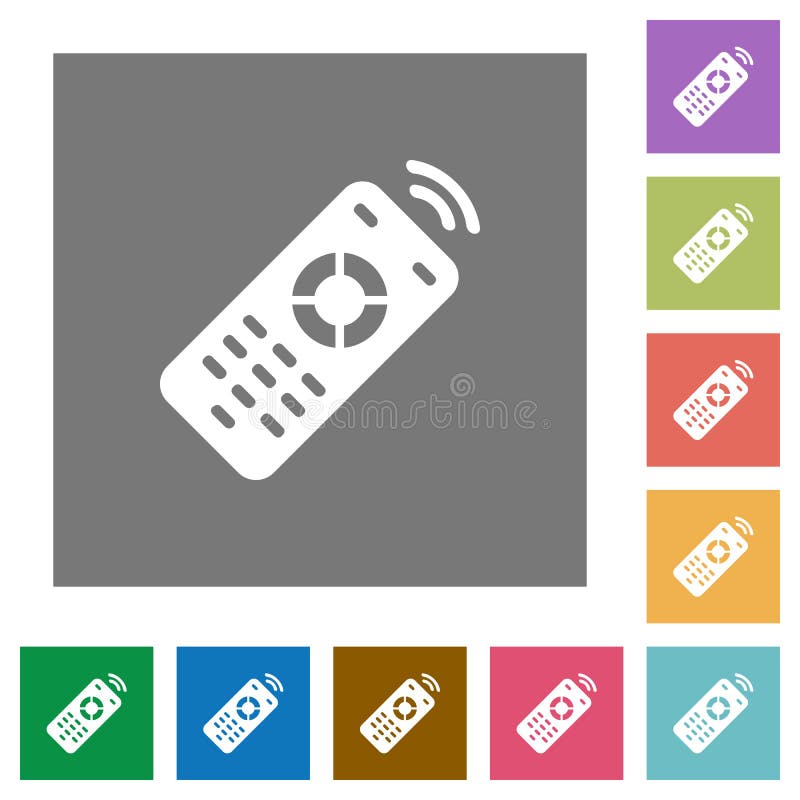Working Remote Control Square Flat Icons Stock Vector - Illustration of ...