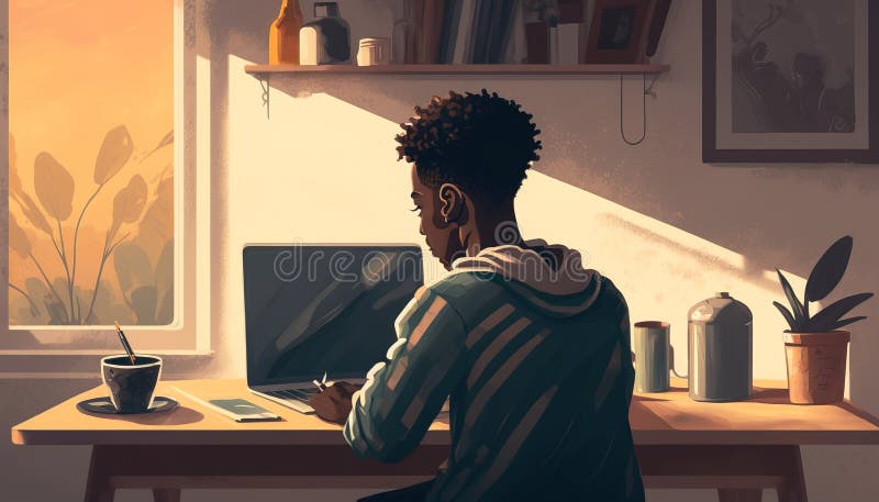 Working Remotely: Young Professional Typing on Laptop in Co-Working ...