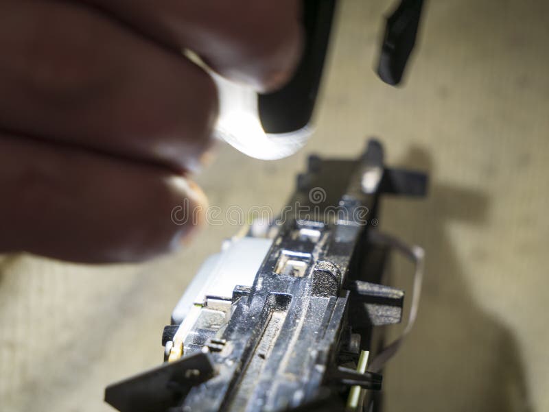 Working on Repairing Electronics Technology with Tools Stock Photo ...