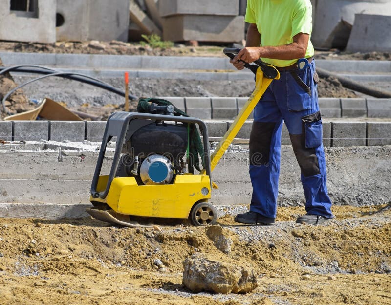 Working at the Road Construction Stock Image - Image of digging ...