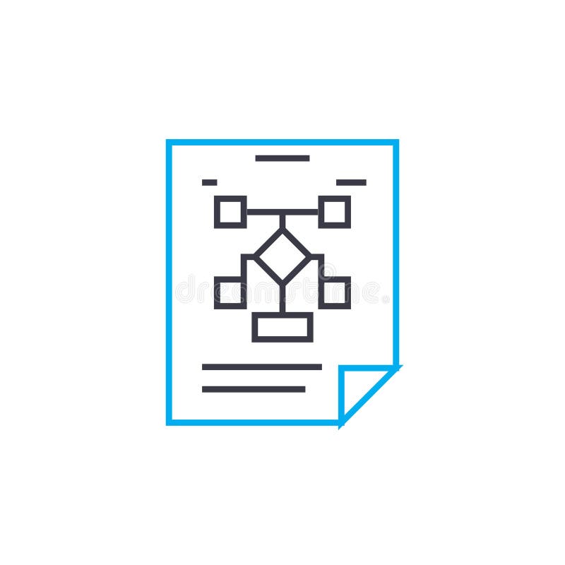 Working Scheme Vector Thin Line Stroke Icon. Working Scheme Outline ...