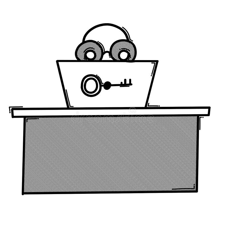 Working Security. Doodle Vector Icon. Drawing Sketch Illustration Hand ...