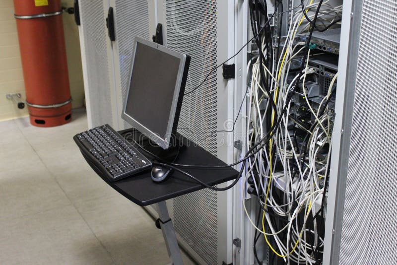 Working Server Console in the Data Center of St. Petersburg Stock Image ...