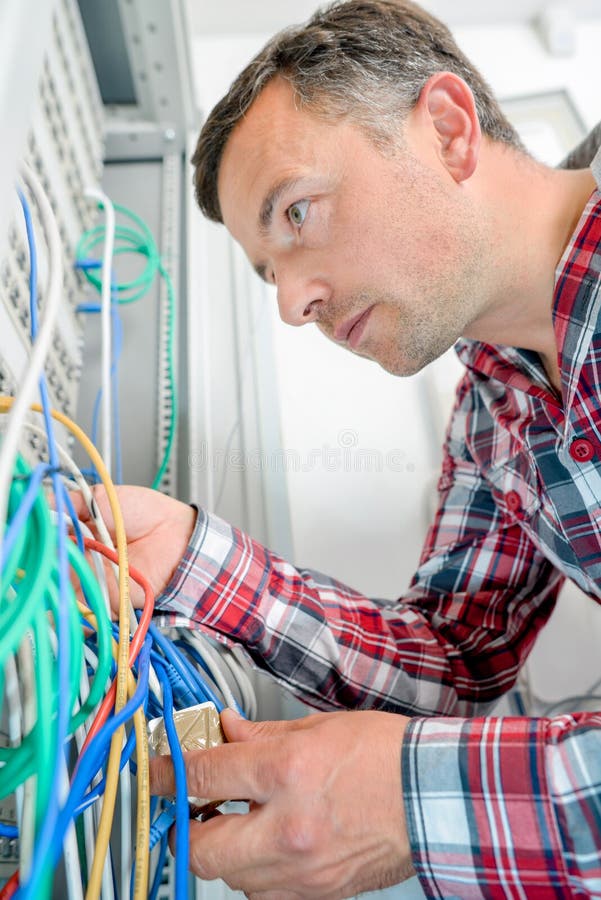 Working on server room stock image. Image of ethernet - 89032533