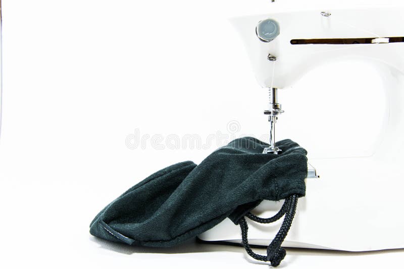 Working with Sewing Machine on White Background Stock Image - Image of ...